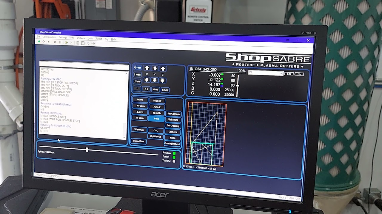 setting up cnc table loading file on shop sabre. - YouTube