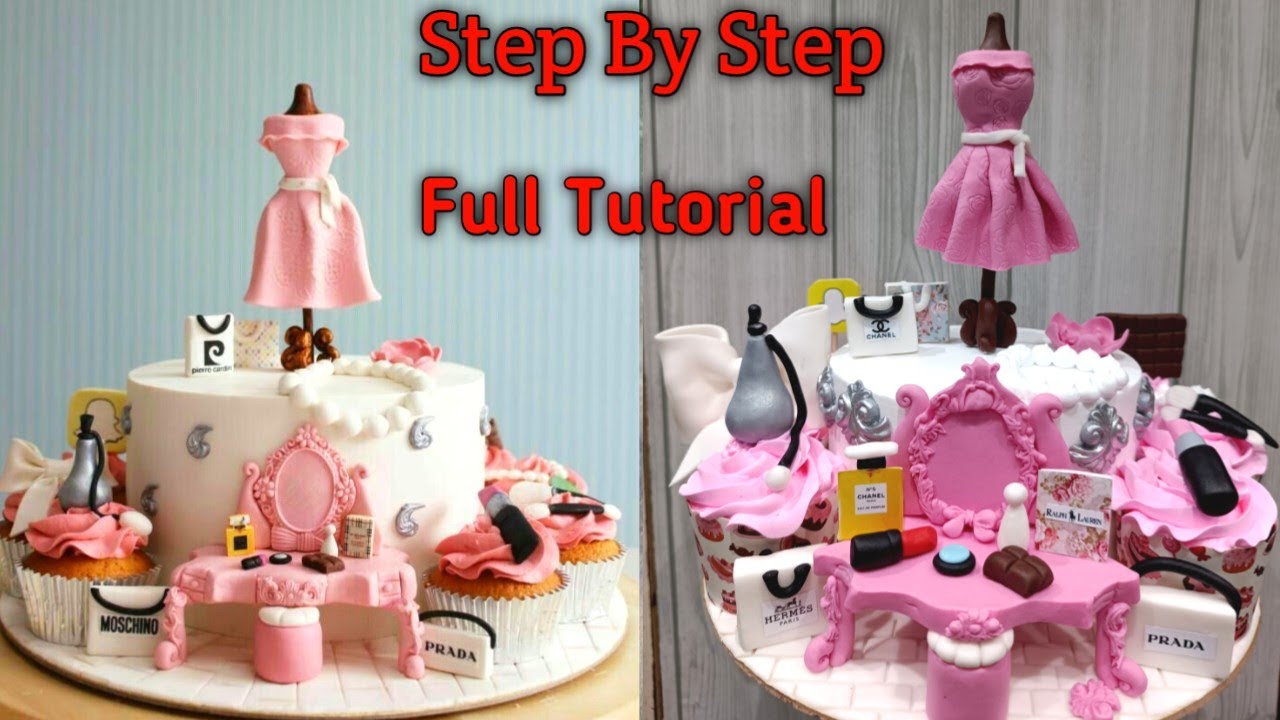 Beautiful Fashion/Makeup Cake And Cupcake | Fashion Style Theme Cake ...