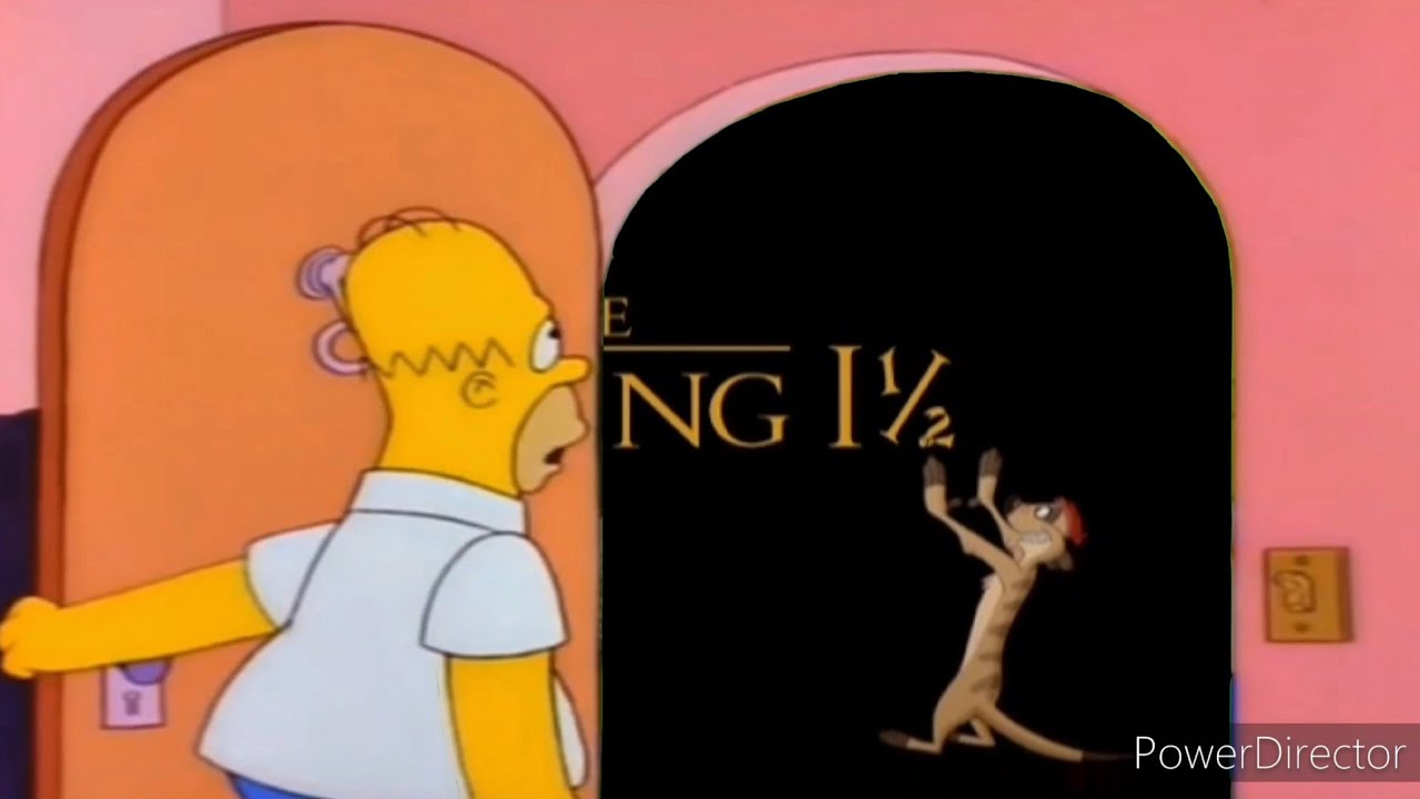 Homer walking up to the door and opens it for The Lion King 1½ trailer ...