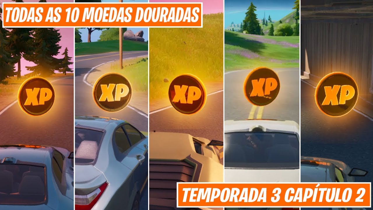 LOCALIZAÇÃO DE TODAS AS MOEDAS DOURADAS DA SEMANA 8 | FORTNITE - YouTube