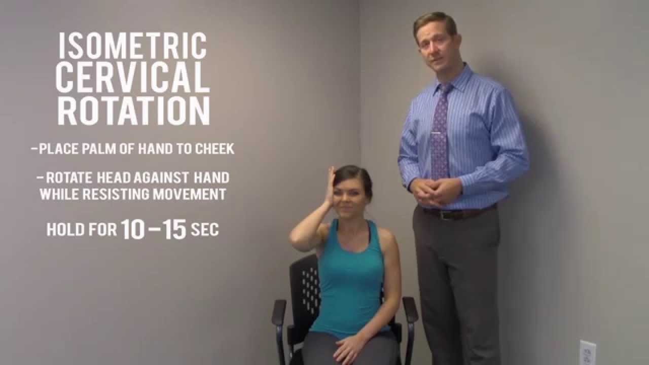Keith Clinic - Strengthening Exercise #3 - Iso Cervical Rotation - YouTube