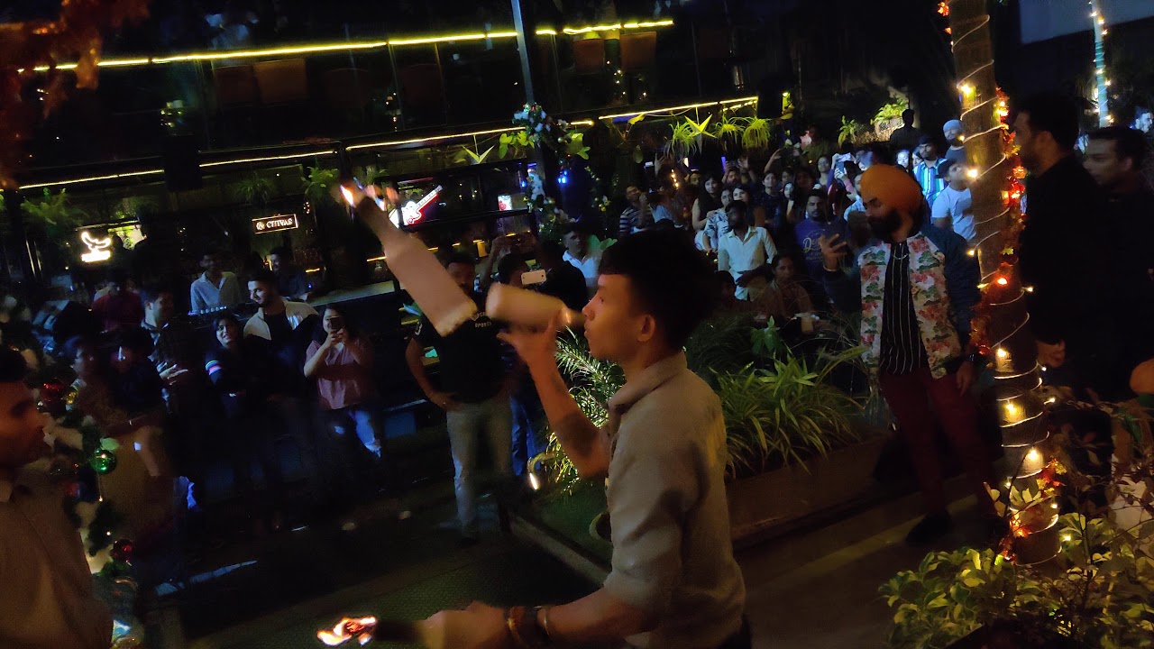 Hoot Cafe & Brewery - Juggling Fire Bottles Show | Sarjapur Road ...