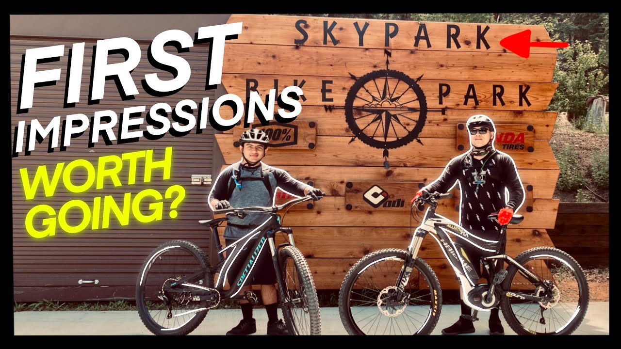 FIRST IMPRESSIONS OF SKY PARK MOUNTAIN BIKING | SANTA'S VILLAGE BIKE PARK - YouTube