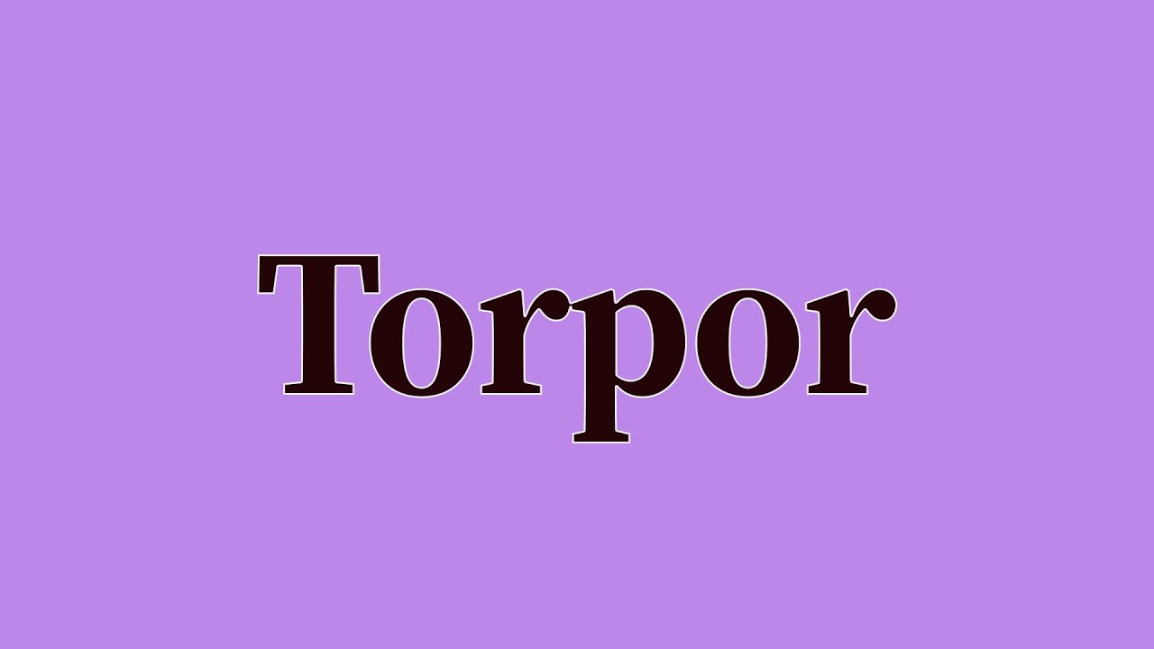 Torpor Pronunciation and Meaning - YouTube
