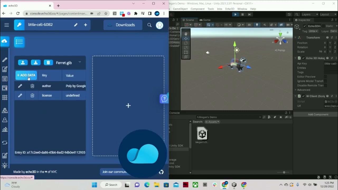 How to Use the echo3D Unity SDK and Add Metadata - YouTube