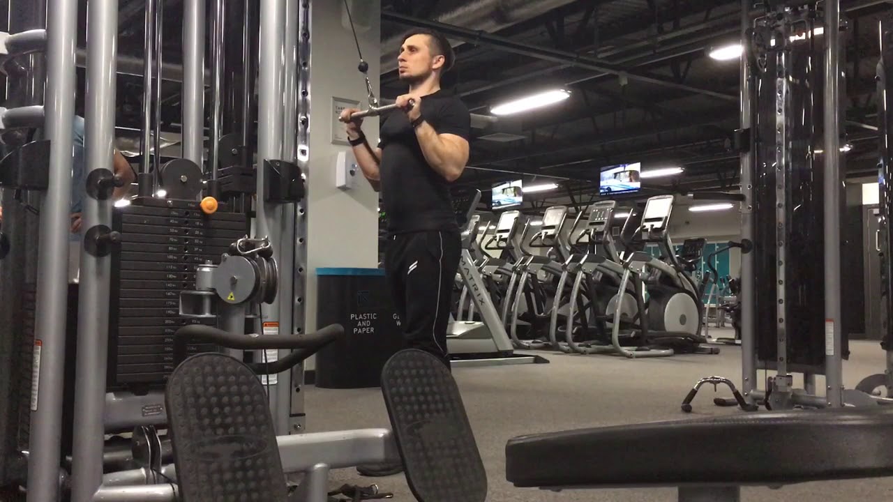 Pressdowns with straight bar - YouTube