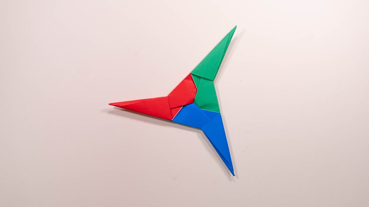 삼각 표창 종이접기 / Origami Triangle Ninja Star (Shuriken) - YouTube