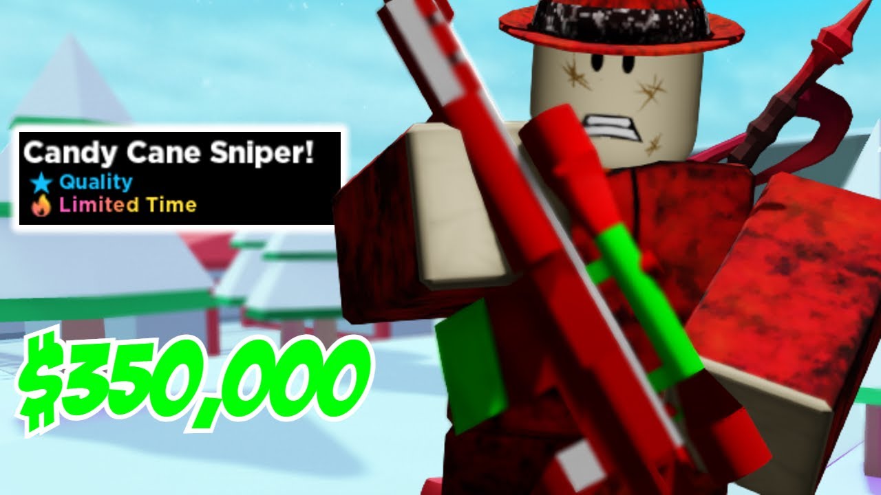 Buying the Candy Cane Sniper in Roblox Paintball - YouTube