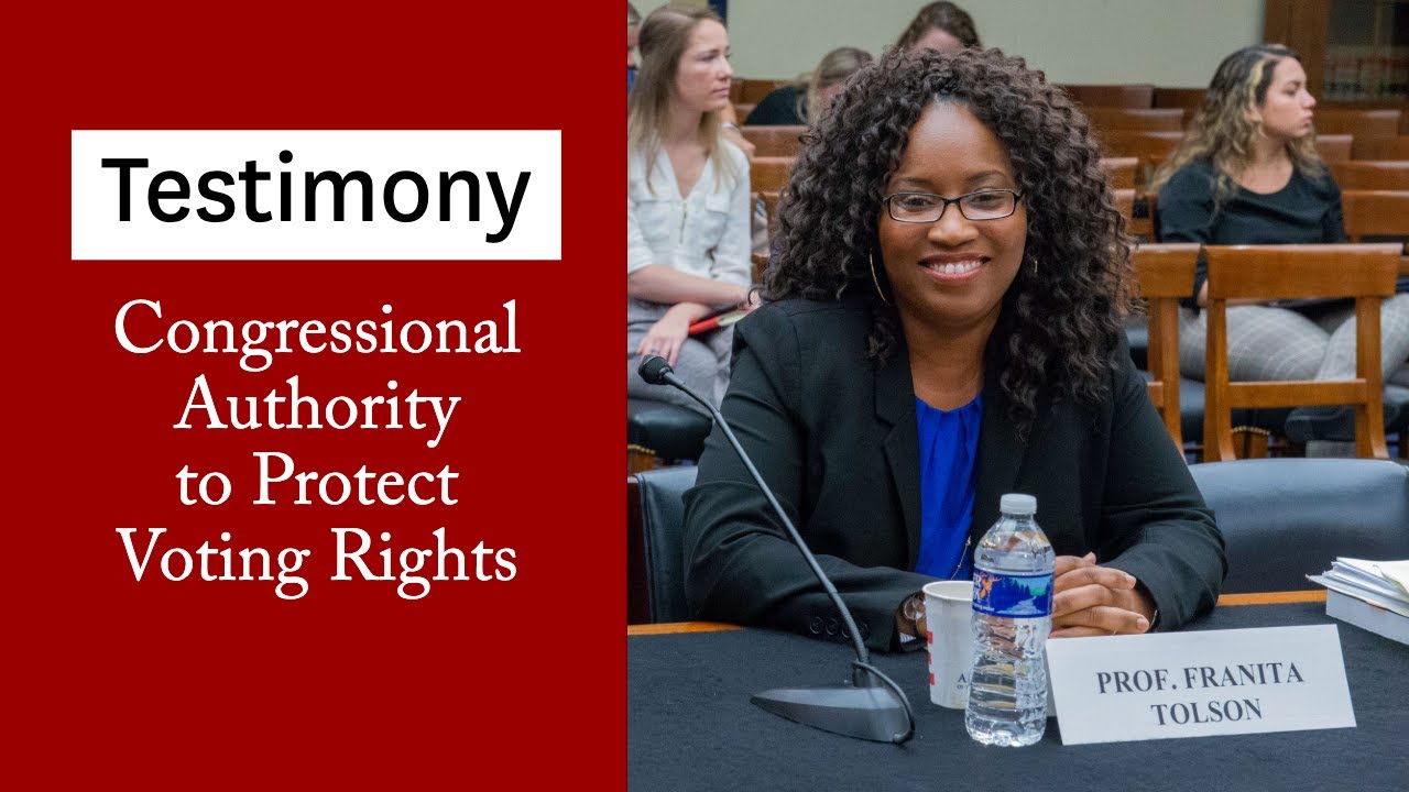 Franita Tolson testifies to Congress about voting rights - YouTube
