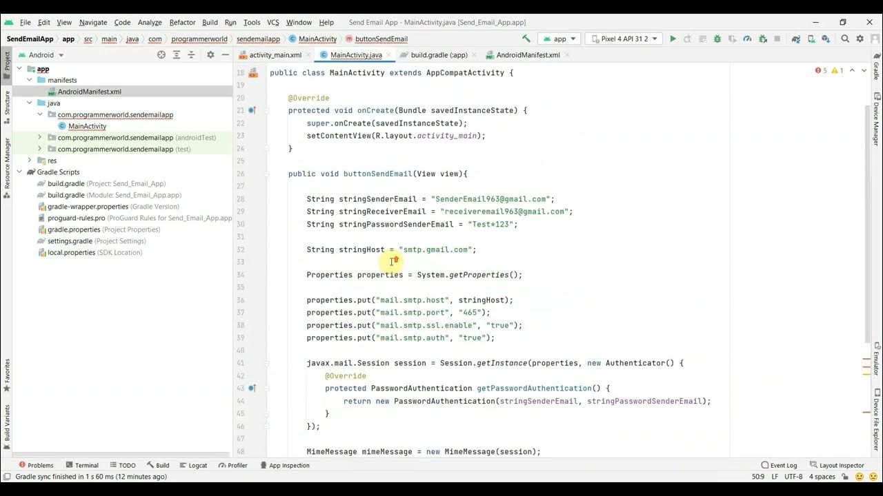 How to send email using gmail SMTP server directly from your Android ...