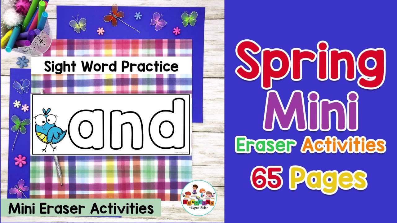 Teaching Super kids - Spring Mini Eraser Activities - YouTube