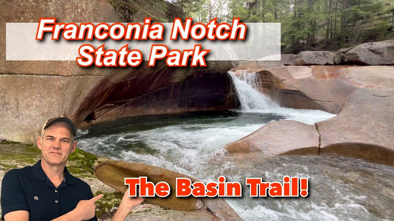 Hiking the Basin Trail in Franconia Notch State Park. Littleton, NH and ...