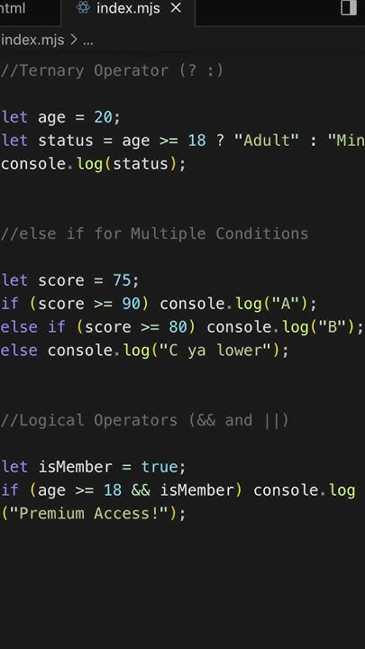 JavaScript if...else Explained in 60 Seconds! #javascript #ifelsestatement #learningtocode # ...