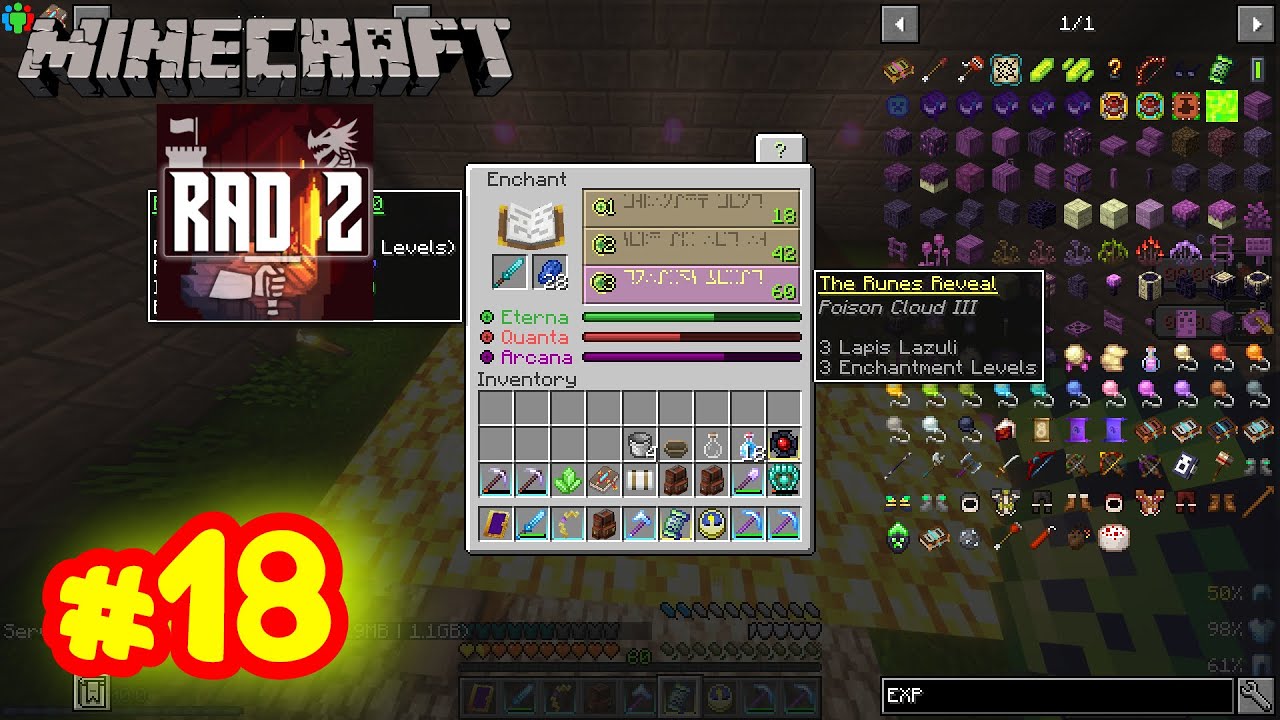 ENCANTAMIENTOS DE NIVEL 60 - RAD2 EP 18 Serie de minecraft con mods - YouTube