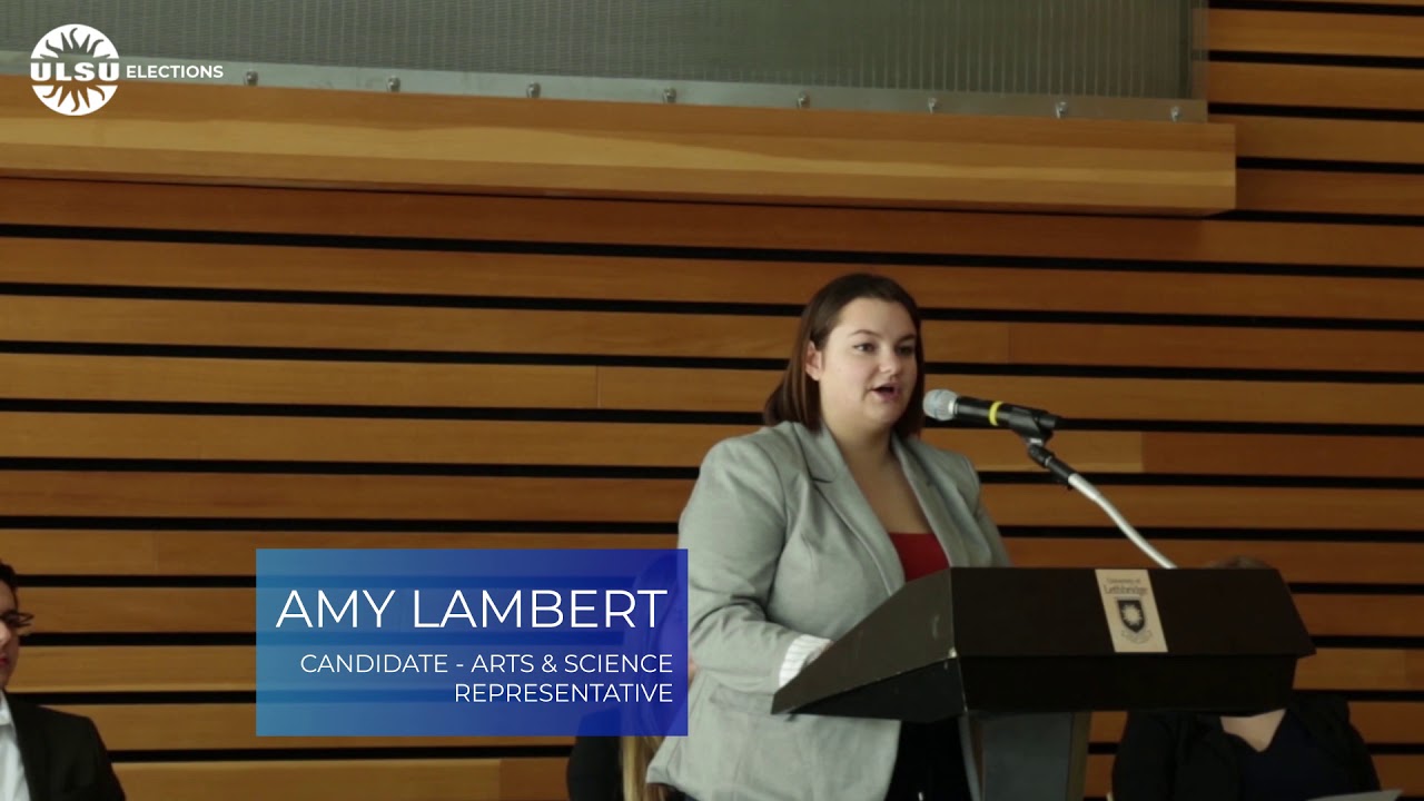 ULSU Elections 2020 - ArtSci Representative Candidate, Amy Lambert - Opening Statement - YouTube