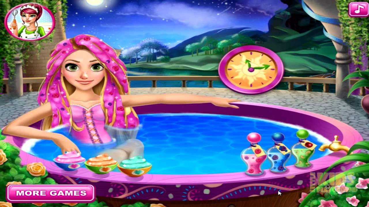 Disney Princess Elsa Rapunzel And Anna Jacuzzi Party Compilation Game ...