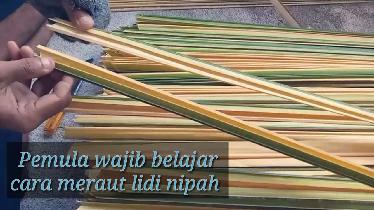 Pemula..wajib coba cara meraut lidi nipah!! - YouTube