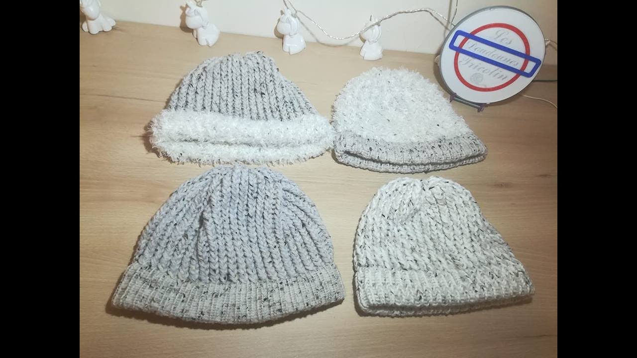 tuto tricotin bonnet tout doux - YouTube