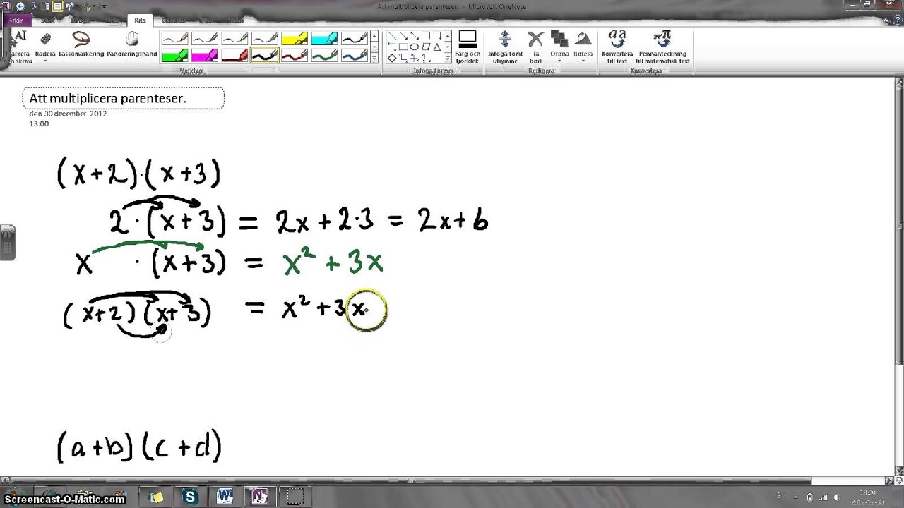 Multiplikation mellan parenteser introduktion - YouTube