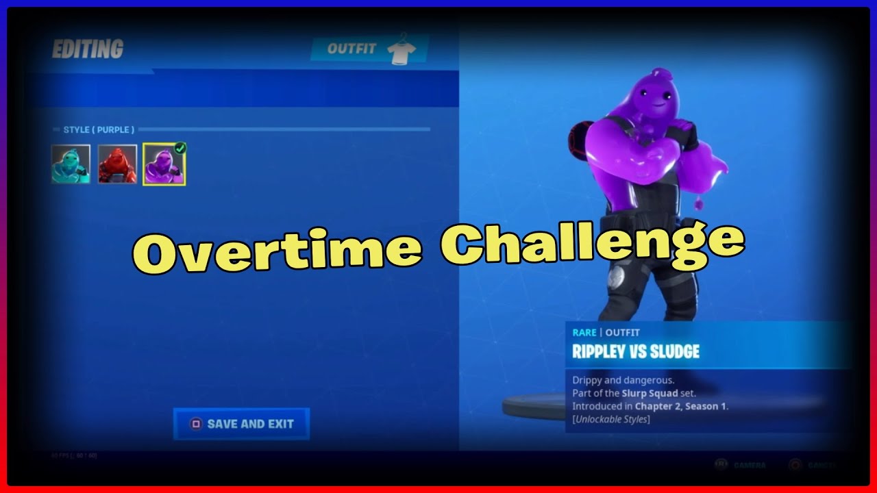 Unlocking the Purple style for Rippley vs Sludge in fortnite | Overtime ...