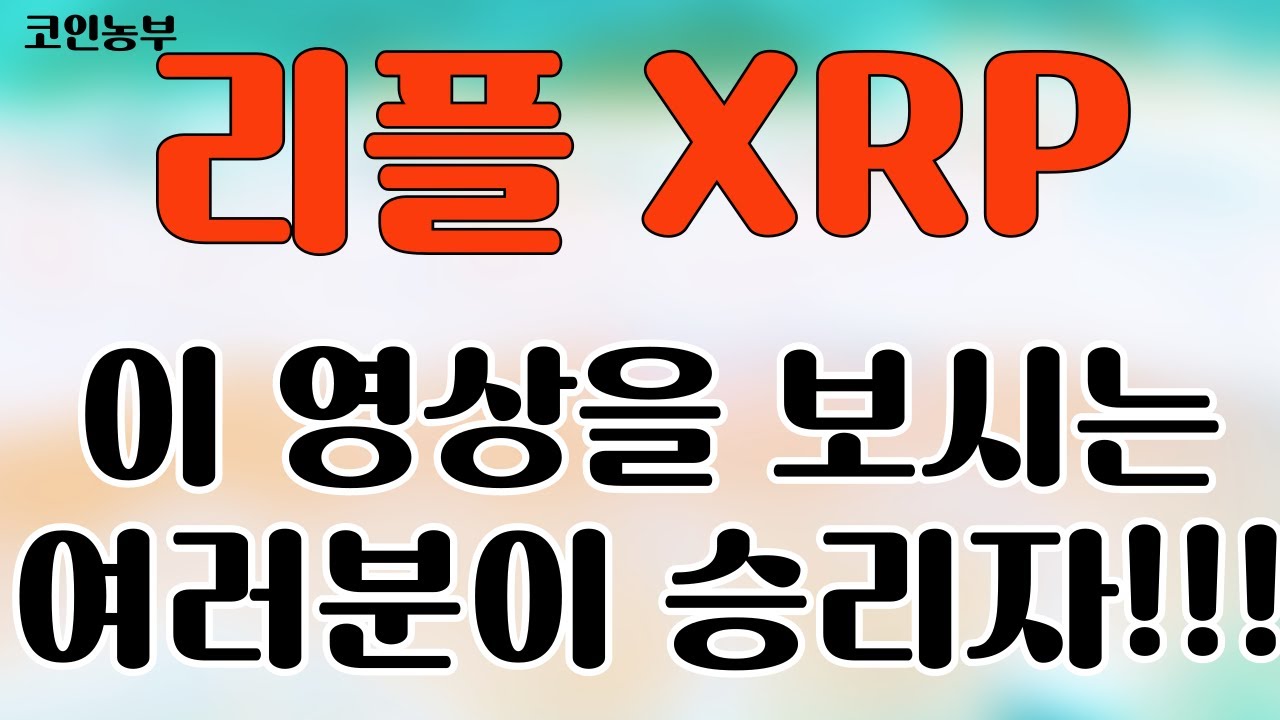 리플 이 영상을 보시는 여러분이 승리자 리플 Sec 승소 패소 합의 Xrp 힌먼 토레스 리플코인 리플