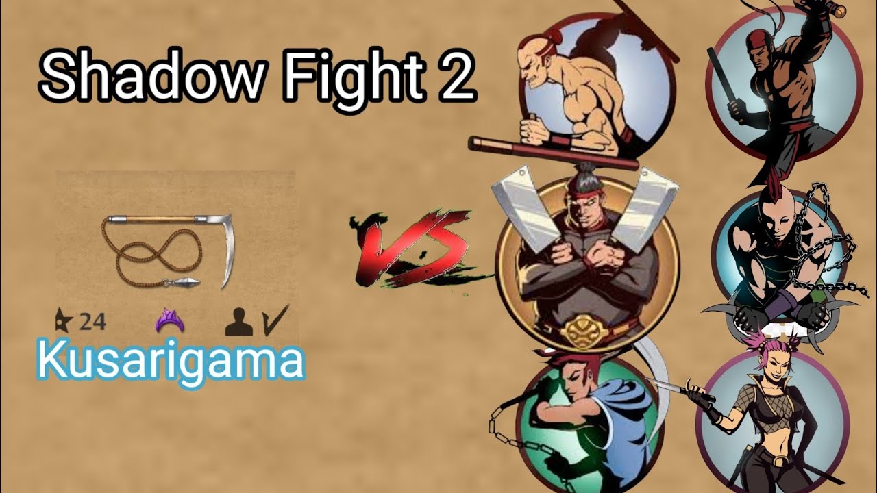 Shadow Fight 2 || Kusarigama VS Butcher and Butcher all Bodyguards ...