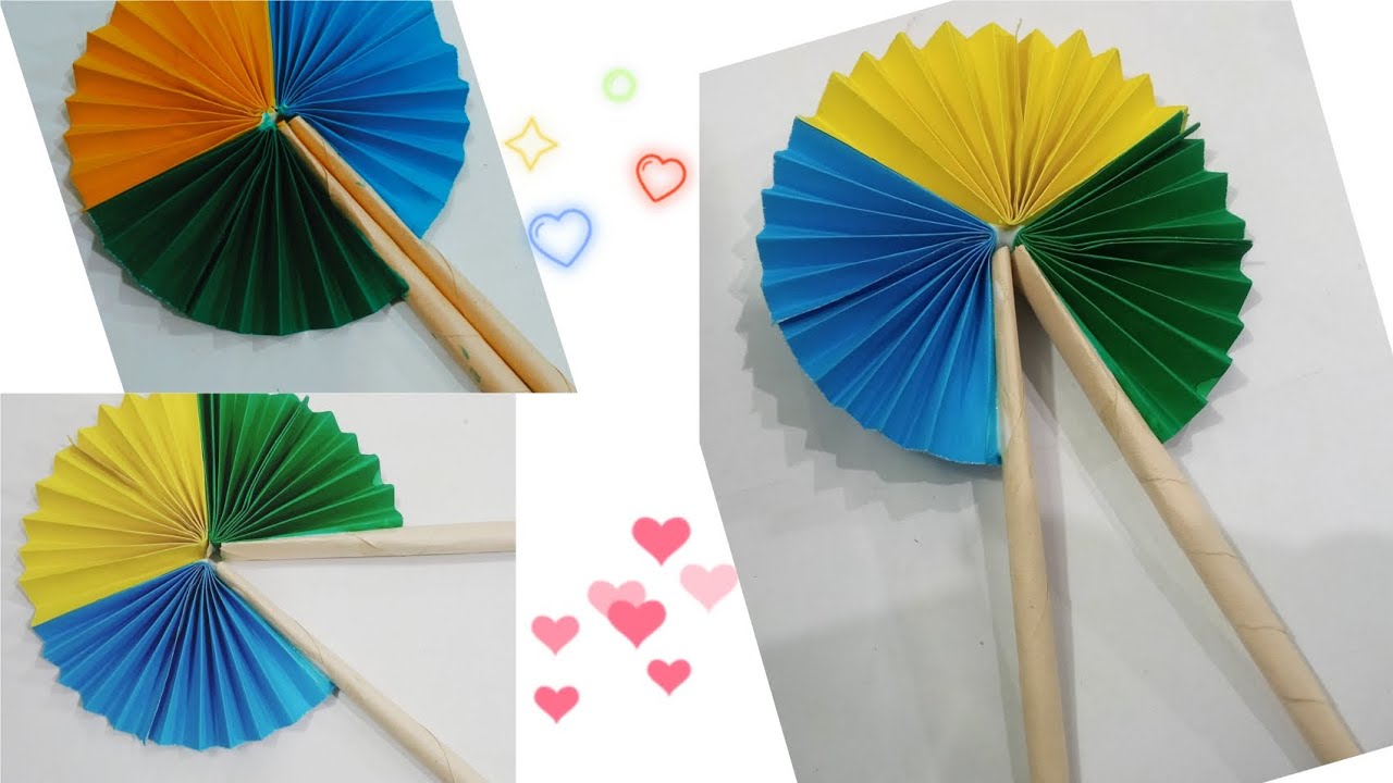 How to make paper fan|DIY paper craft - YouTube