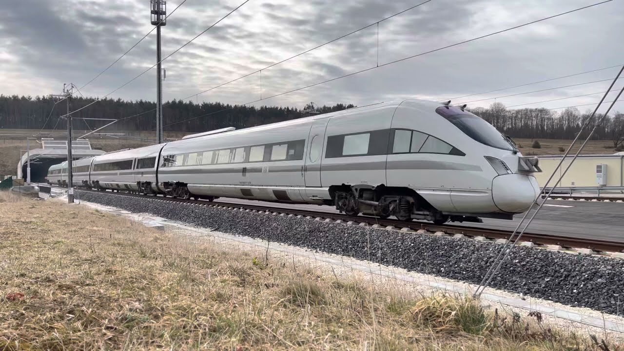 Advanced Train Lab (ICE TD BR605) befährt Neubaustrecke Wendlingen Ulm ...