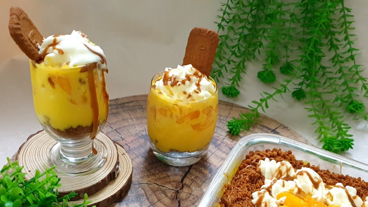 Biscoff and mango delight #lotus #biscoff #mango dessert - YouTube