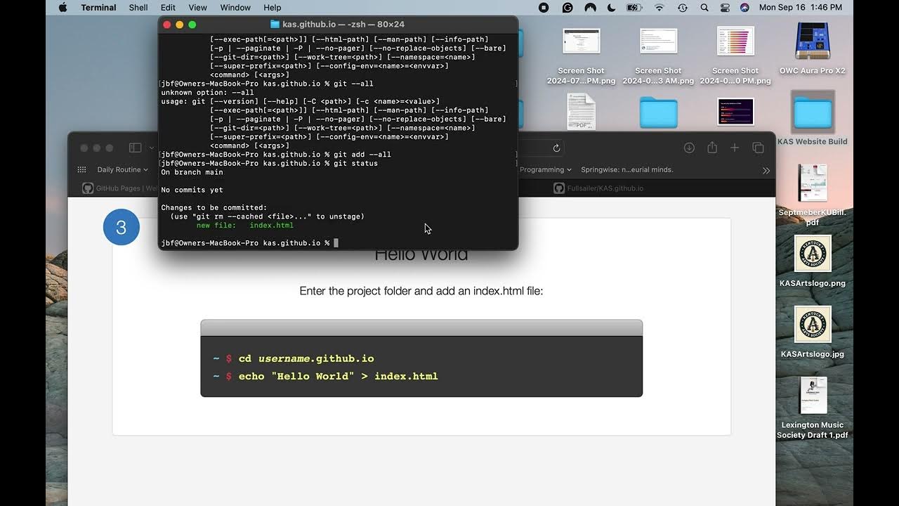 HelloWorld with Terminal Git Add, Commit, and Push - YouTube