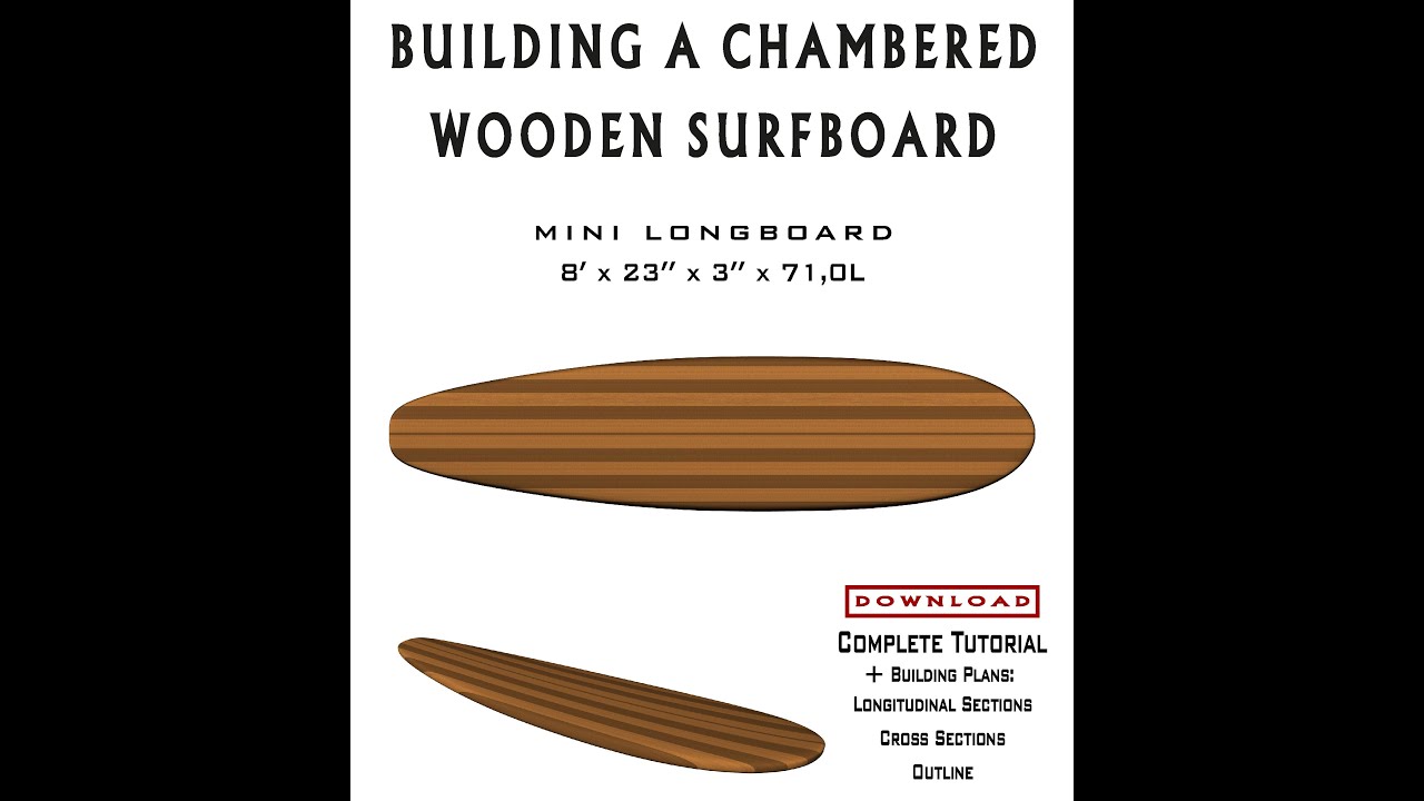 Build Your Own Wooden Surfboard - Longboard 8' Building Plans - YouTube