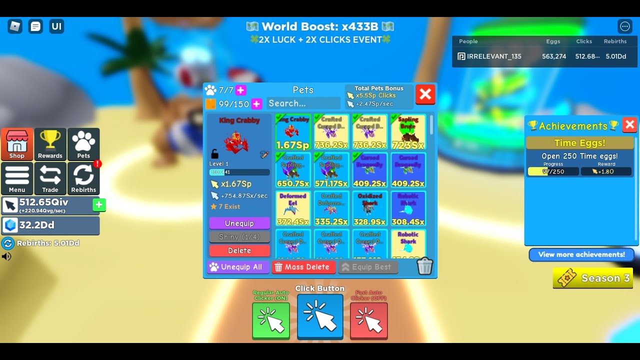 Roblox clicker simulator update 24!!! - YouTube