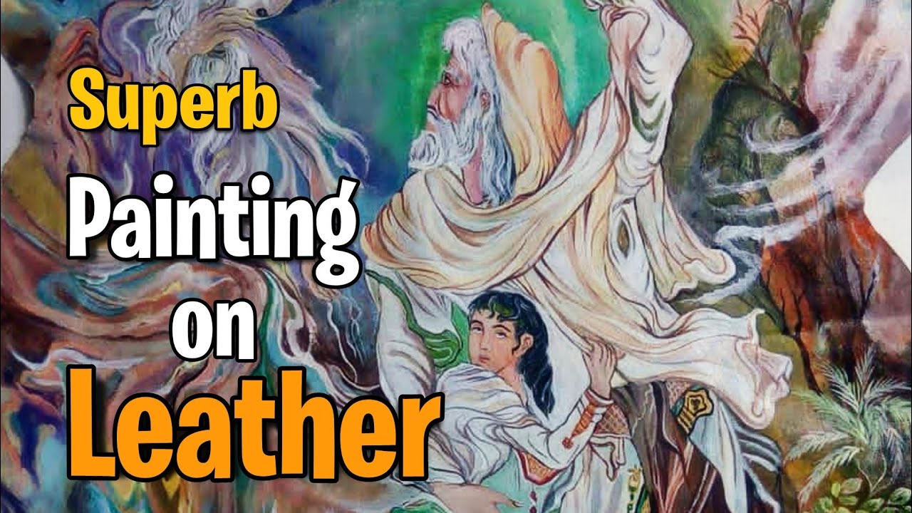 Leather art|| painting on leather|| leather painting - YouTube