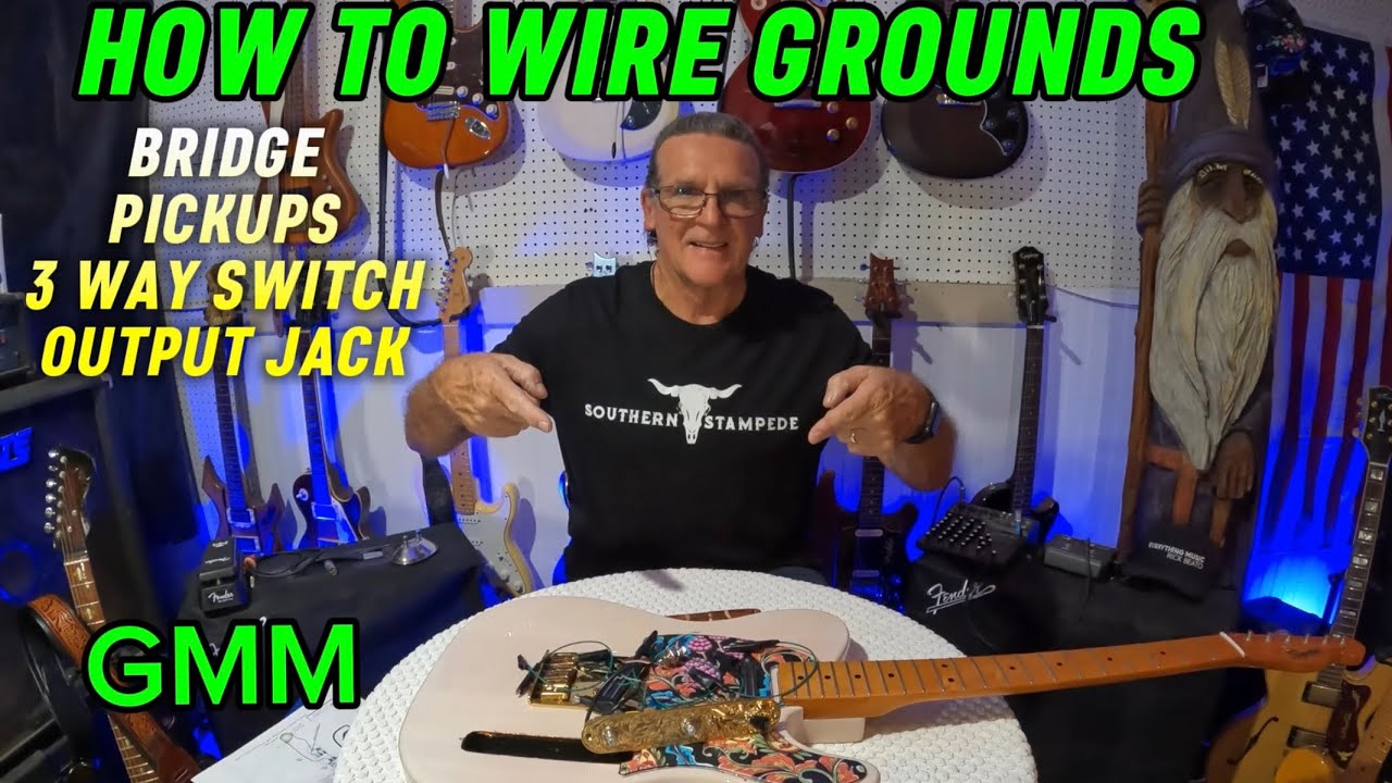 How To DIY Wire Guitar Grounds. Pickups,Output Jack, Bridge, 3 Way ...