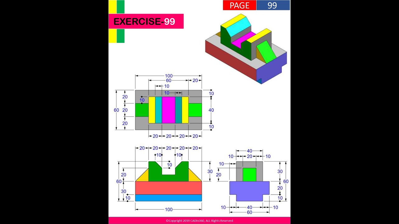 Tugas Video SOLIDWORK EXERSICE-99 - YouTube