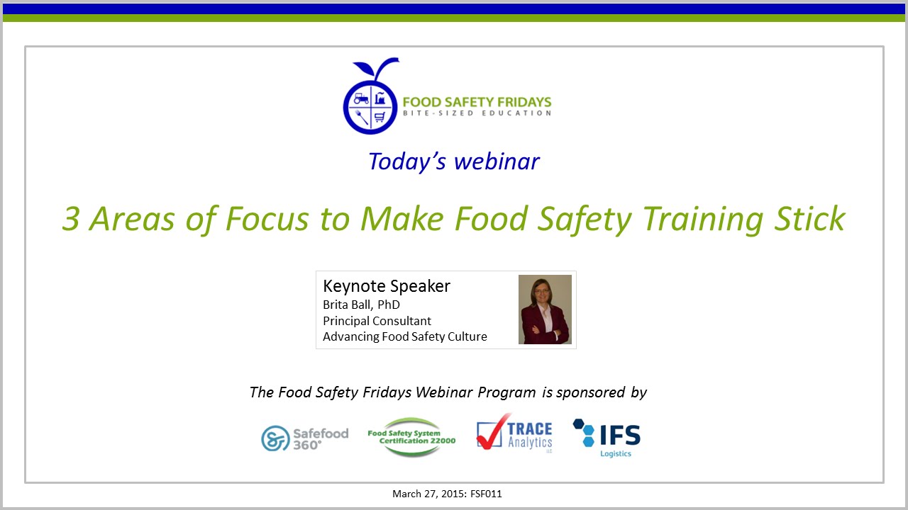 3 Areas of Focus to Make Food Safety Training Stick - YouTube