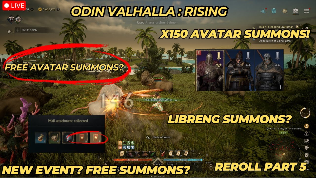 ODIN: Valhalla Rising | Reroll Part 5 , Free Avatar & Mount Summons ...