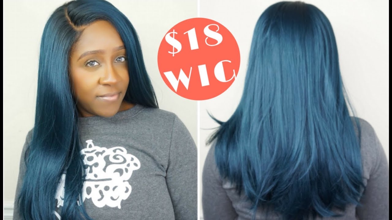 My $18 BLUE LACE FRONT WIG SLAY!! | HUMAN HAIR BLEND SYNTHETIC REGINA ...