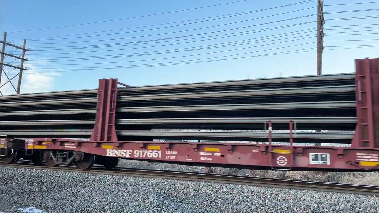 5000+ Feet of Continuous Welded Rail! BNSF 3280 Leads Welded Rail Train U-LAUBCH5-26R! - YouTube