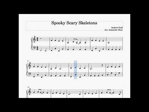 Spooky Scary Skeletons (Easy Piano Arrangement - A Minor - Sheet Music ...