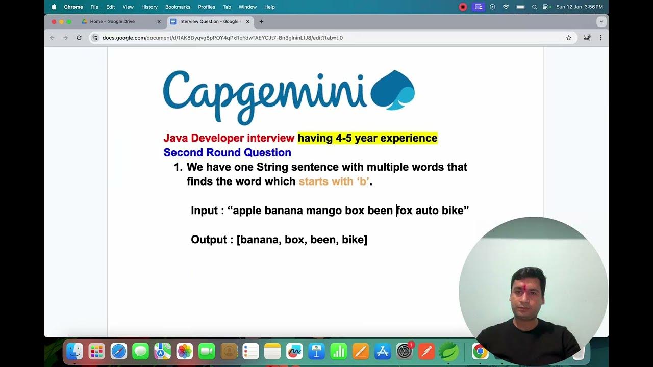 Capgemini Interview Question | Find Words Starting with a Specific Character in a String - YouTube