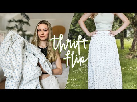 thrift flip: making a maxi skirt out of a bedsheet