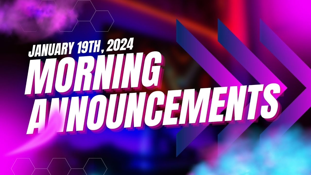 Morning Announcements 1/19/23 - YouTube