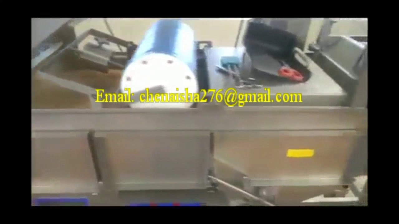 Chicken breading battering frying production line - YouTube