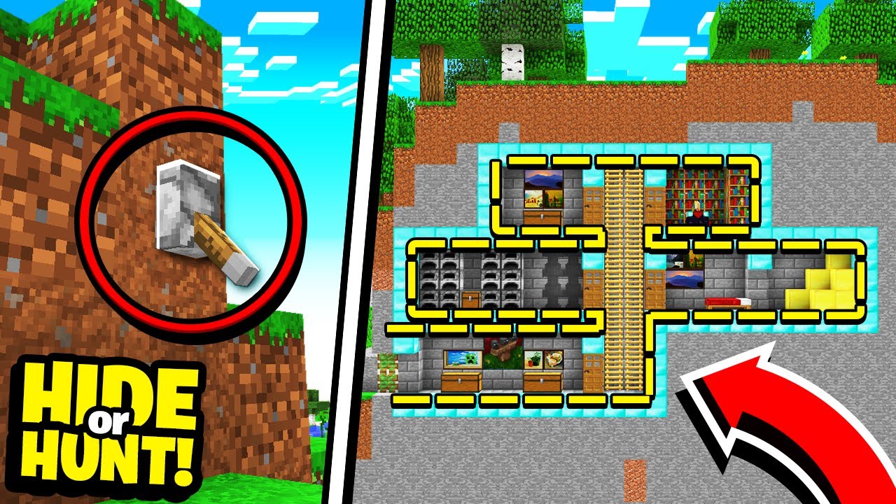 finding a SECRET LEVER to reveal this Minecraft ADMIN BASE! (Hide or ...