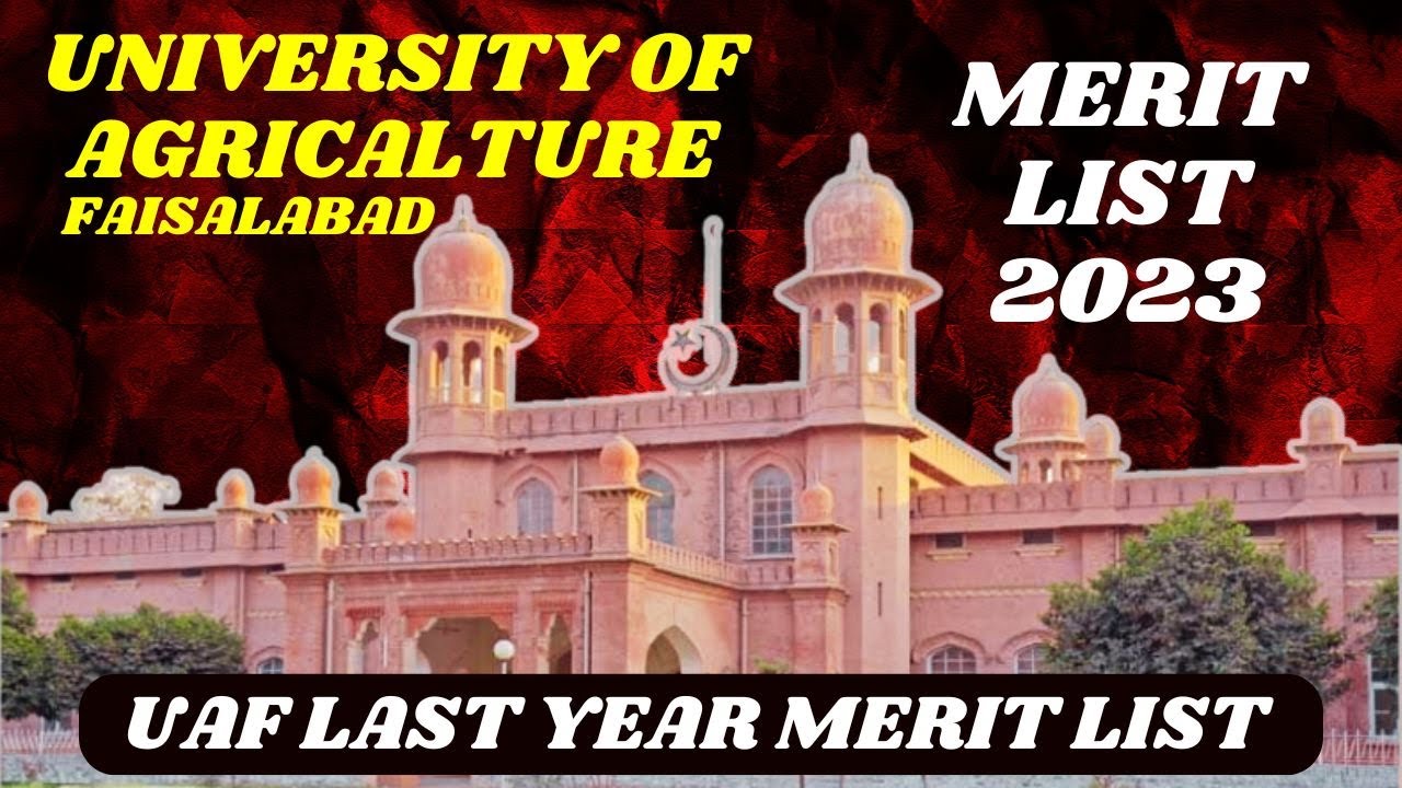 University of Agriculture Faisalabad Merit List 2023 | UAF Last year ...