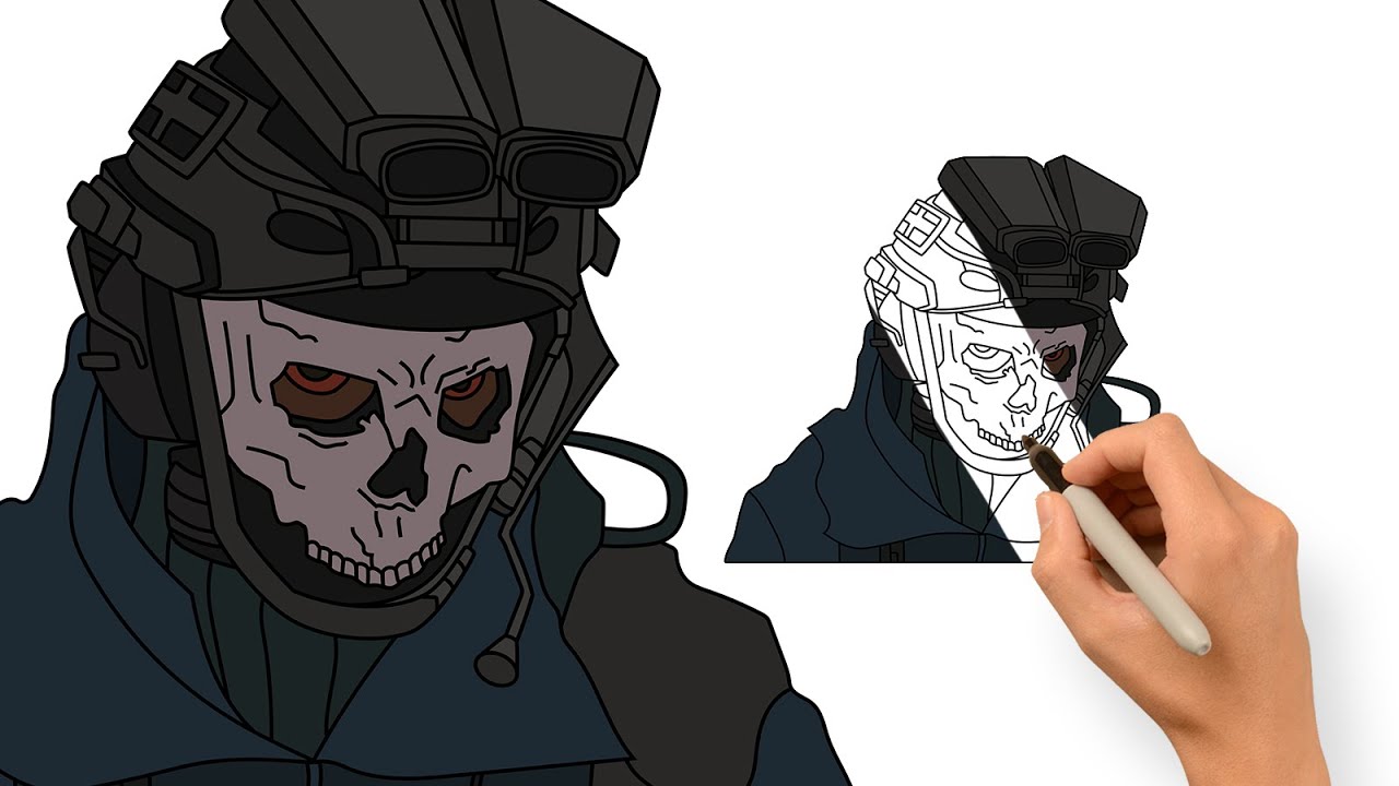 Drawing Simon "Ghost" Riley | Call of Duty Character Sharpie Art ...
