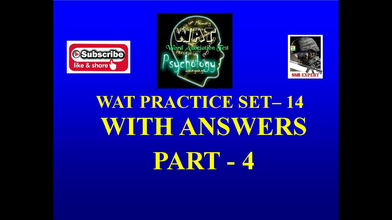 WAT Practice Set - 14 With Answers II SSB Interview Preparation (Online ...