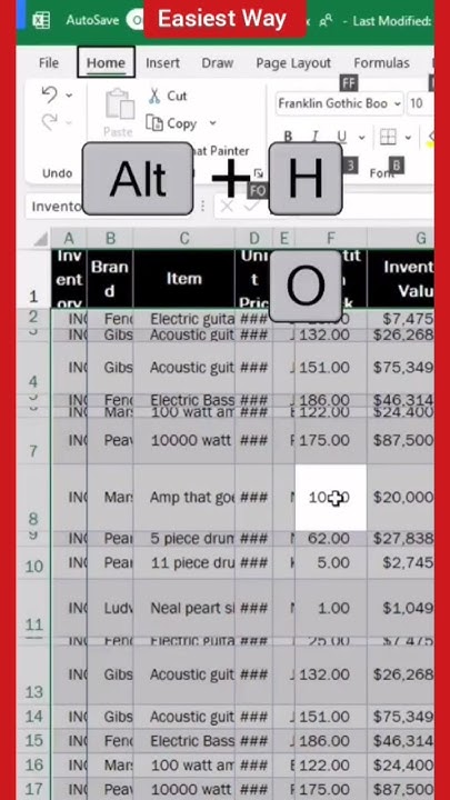 Dont Manually Adjust Rows And Columns In Excel Exceltutorial Excel Easiest Youtube