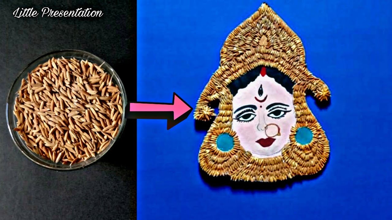 How to make craft maa durga//Paddy Craft wall hanging - YouTube